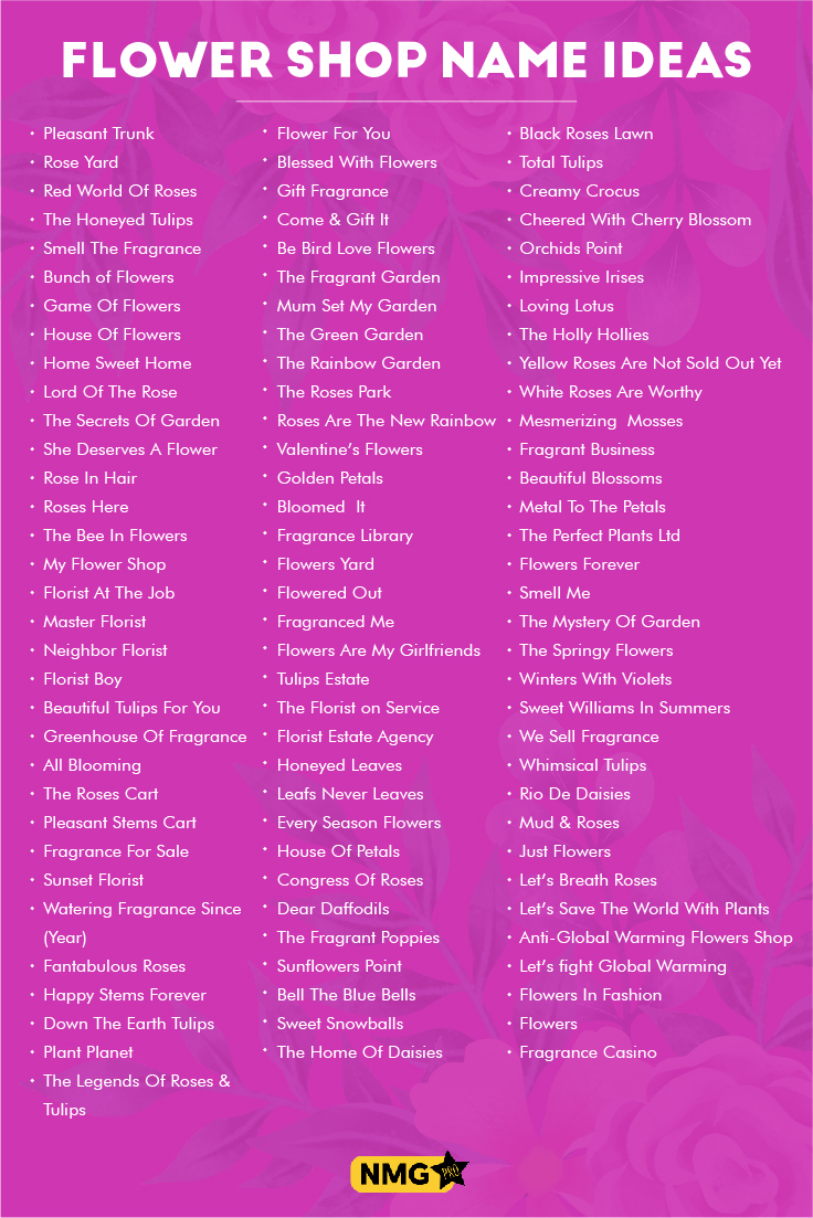 Flower Shop Name Generator 1000 Creative Floral Shop Names Flower Shop Name Generator 1000 Creative Floral Shop Names